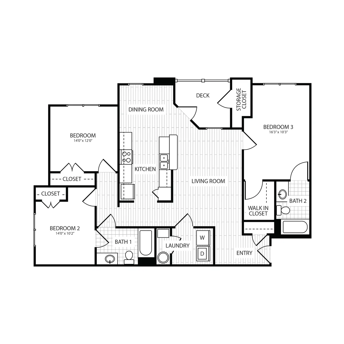 3 Bedroom 2 Bathroom | Westview Terrace